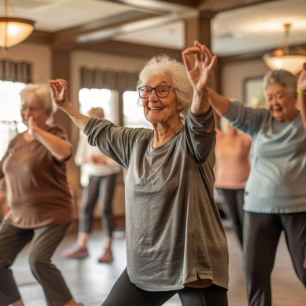 senior group exercise